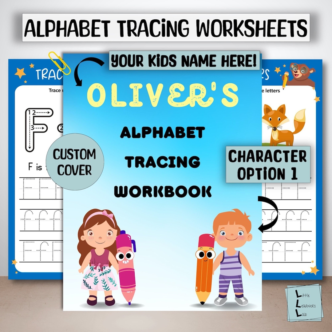 Custom Name Alphabet Tracing Worksheets Ages 3-6 Montessori - Etsy