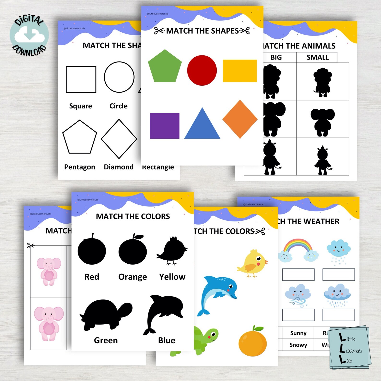 Printable Matching Worksheets, Color Matching Game, Busy Book Printable ...
