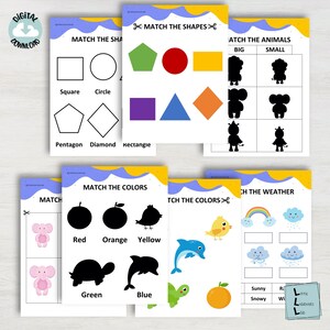 Printable Matching Worksheets, Color Matching Game, Busy Book Printable ...