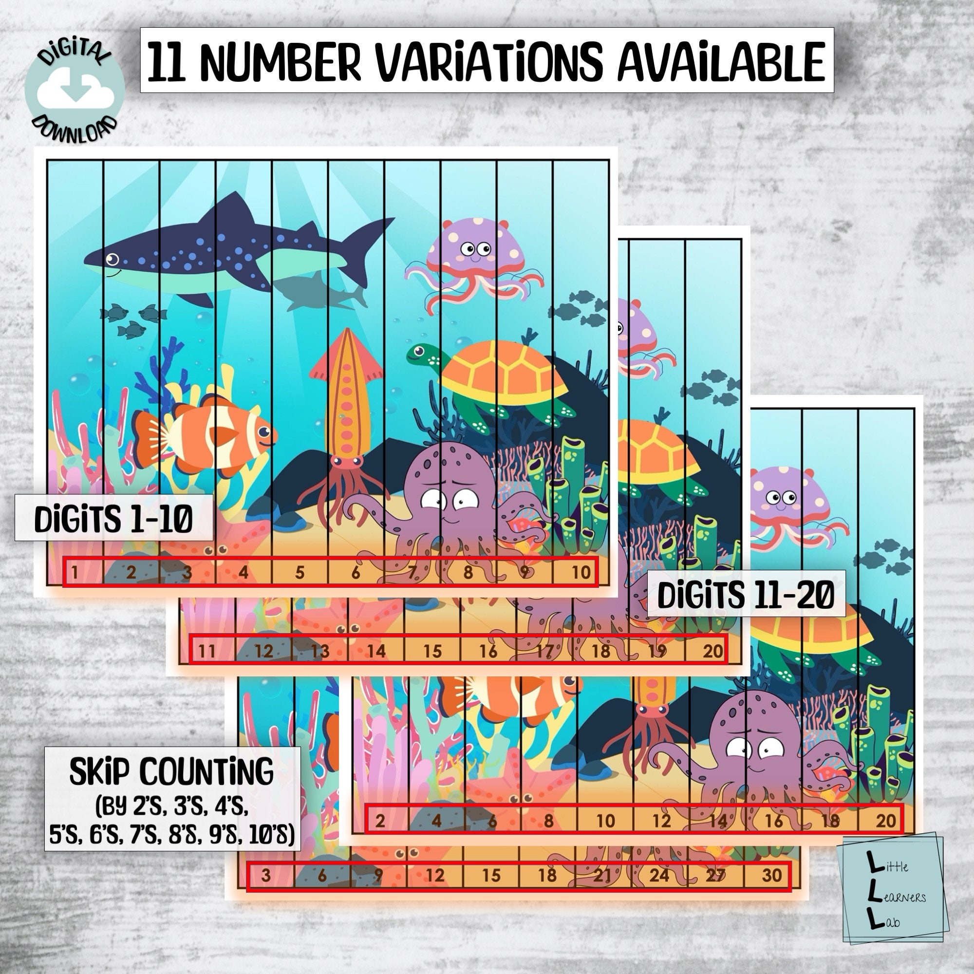 Skip Counting Puzzle, Montessori Math Printable, Kindergarten 1st Grade ...