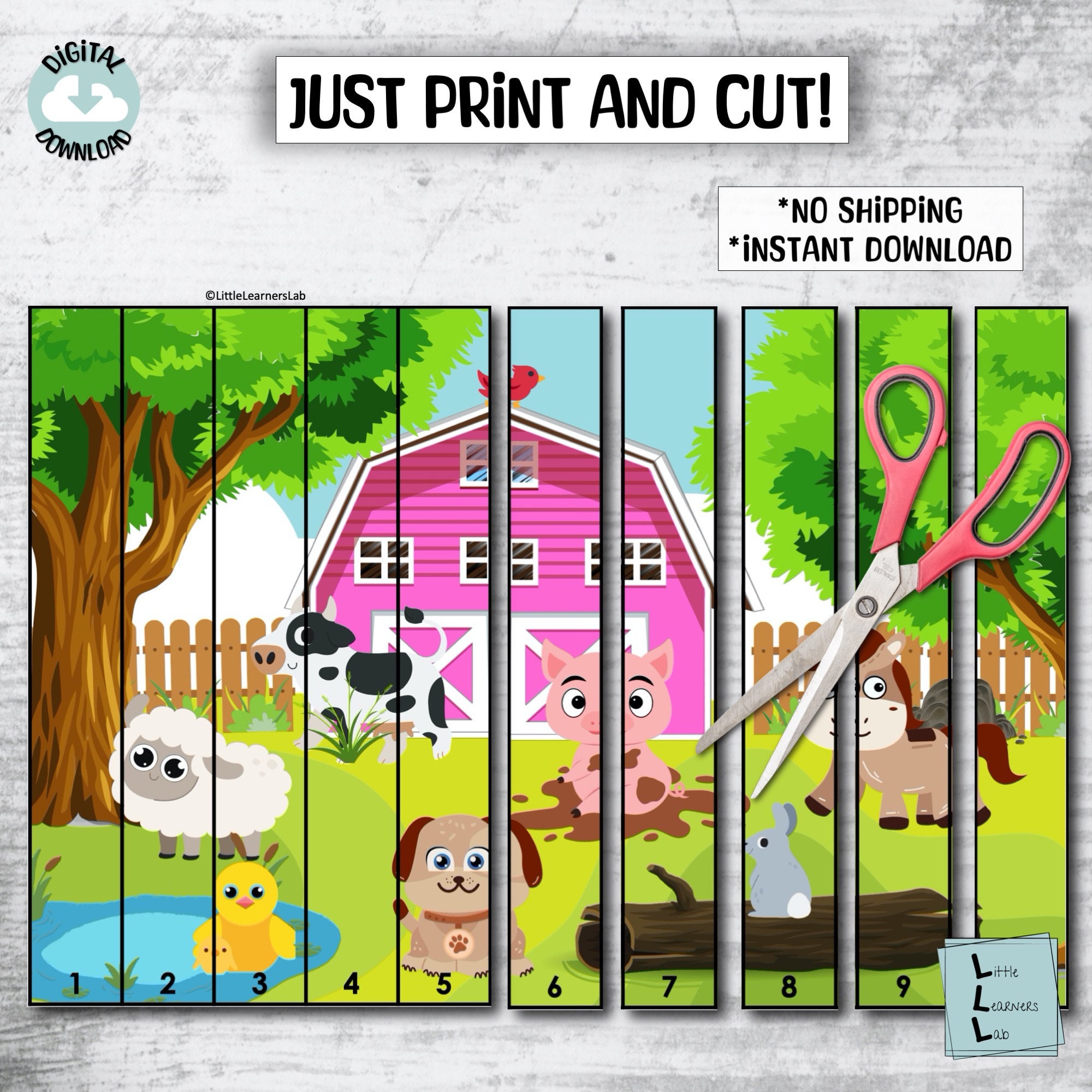 Skip Counting Puzzle, Montessori Math Printable, Kindergarten 1st Grade ...