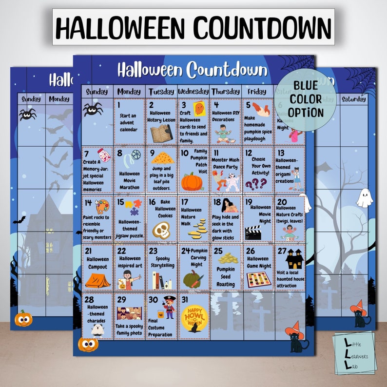 Spooky Halloween Countdown Sign: Kids Advent Calendar (digital Download ...