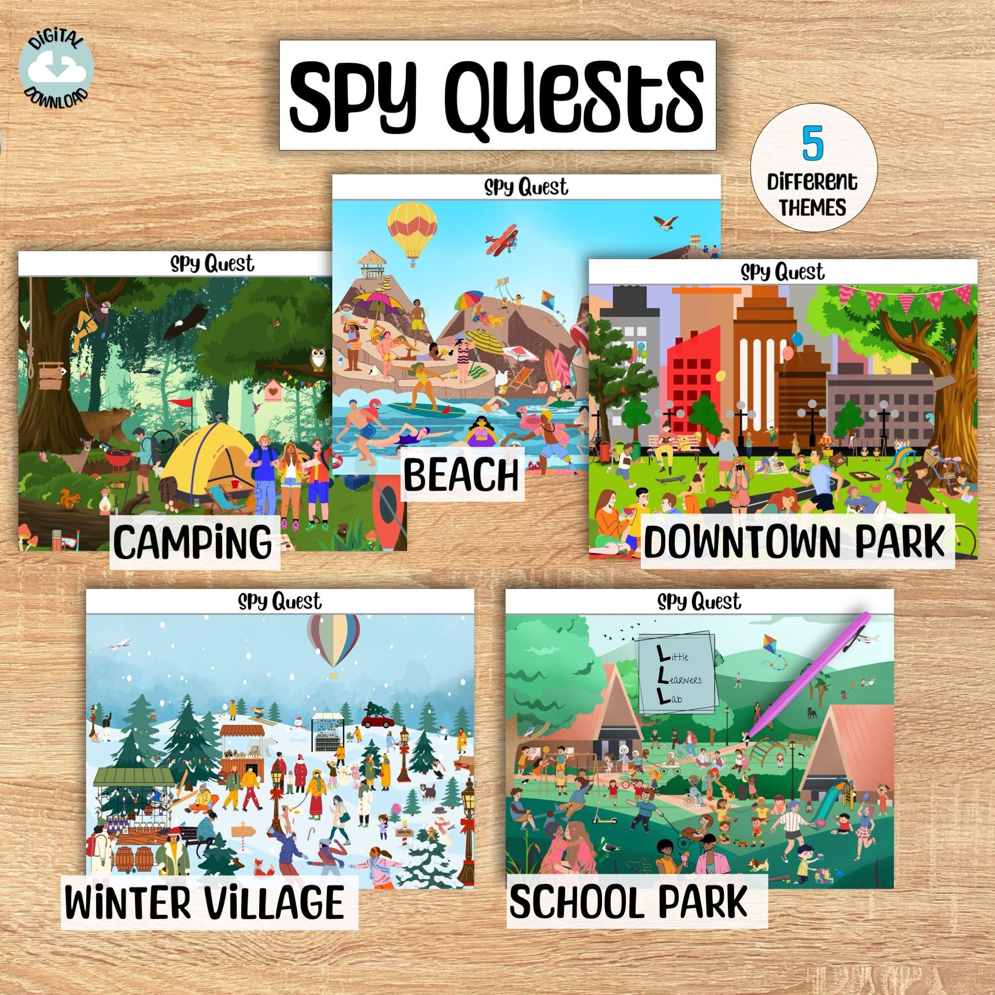 I Spy Summer Activity for Kids, Look and Find Game, Pre-k Printable ...