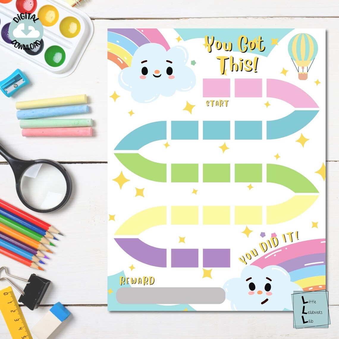 Printable Rainbow Reward Chart, Kids Behavior Chart, Kids Routine Chore ...