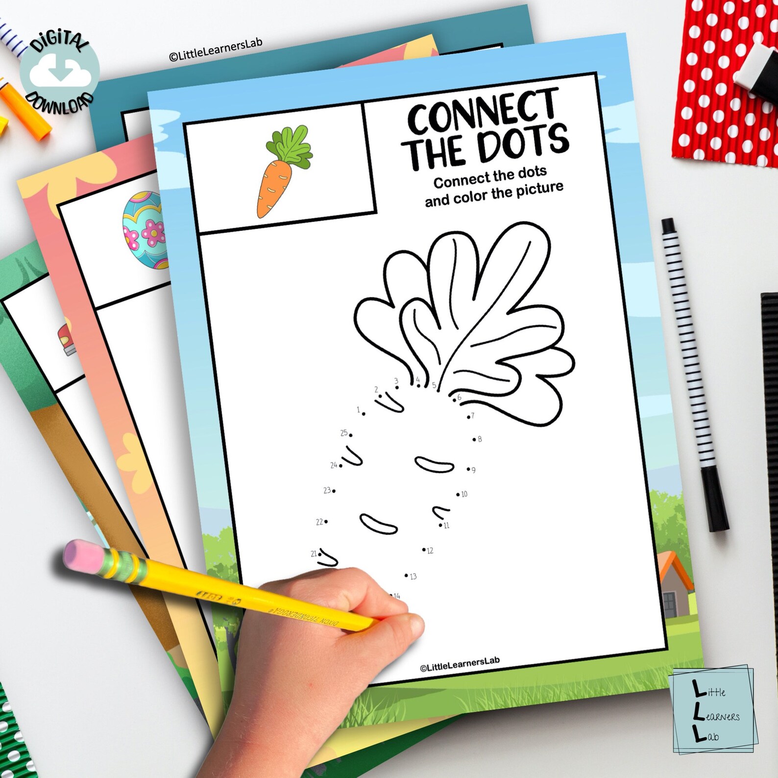 Connect the Dots, Dot to Dot Coloring for Kids, Preschool Coloring ...