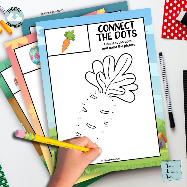 Connect the Dots, Dot to Dot Coloring for Kids, Preschool Coloring ...