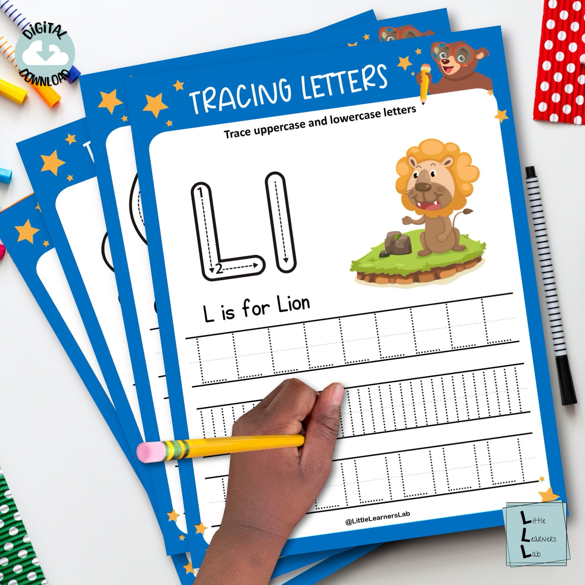 26 Printable Alphabet Tracing Worksheets, ABC Handwriting Practice ...