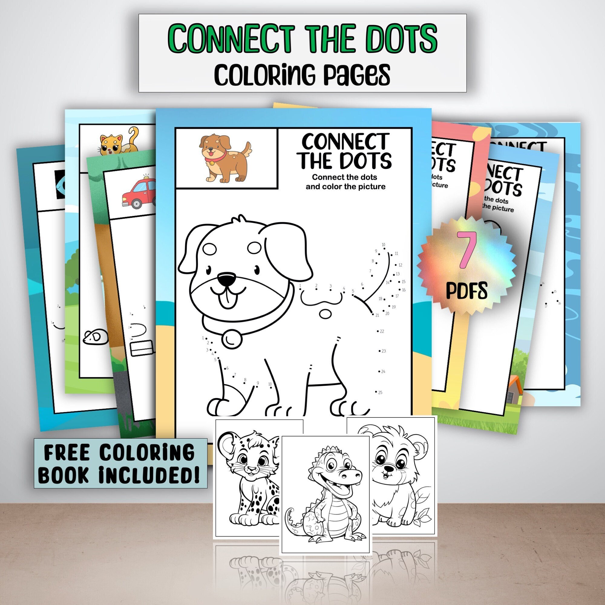 Connect the Dots, Dot to Dot Coloring for Kids, Preschool Coloring ...