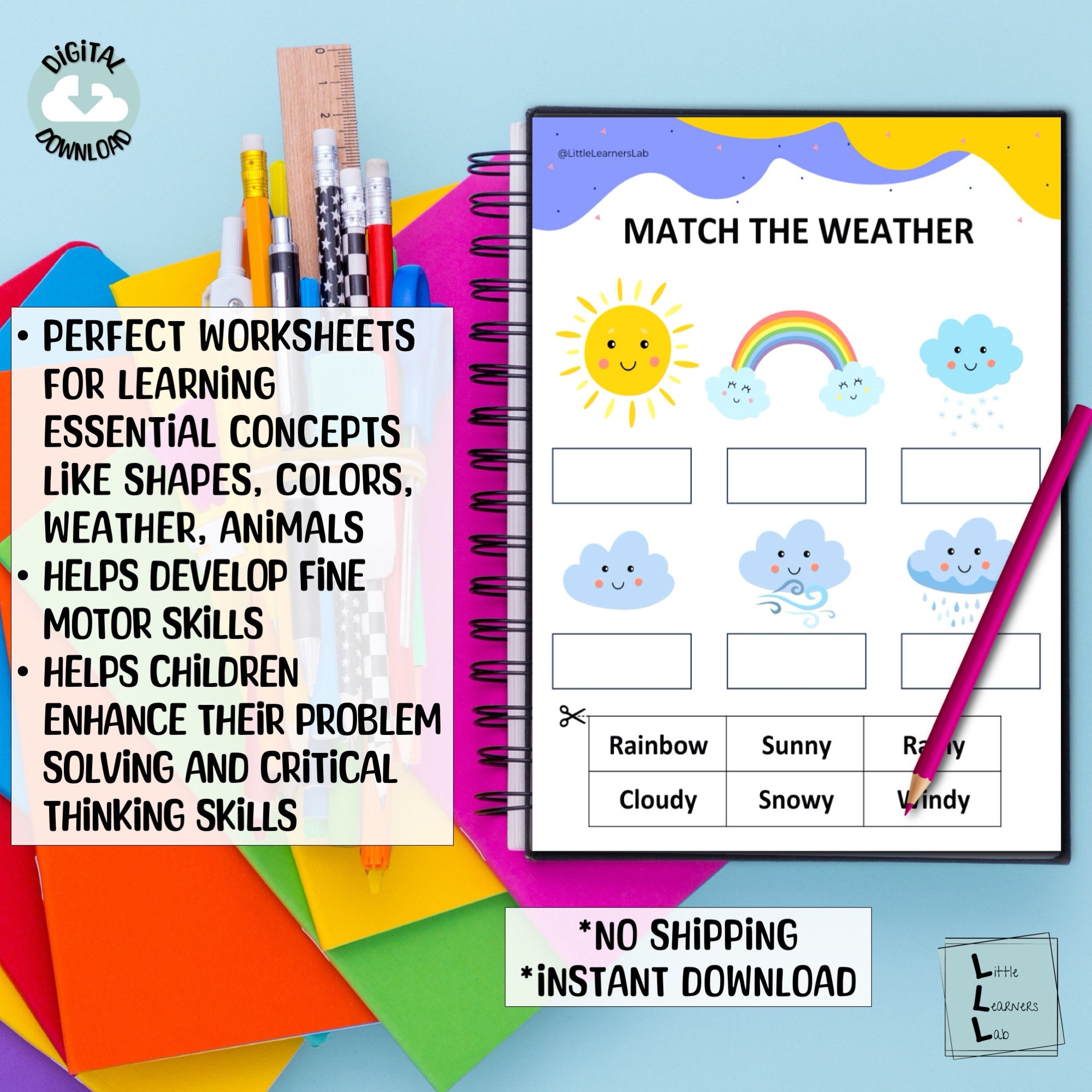 Printable Matching Worksheets, Color Matching Game, Busy Book Printable ...