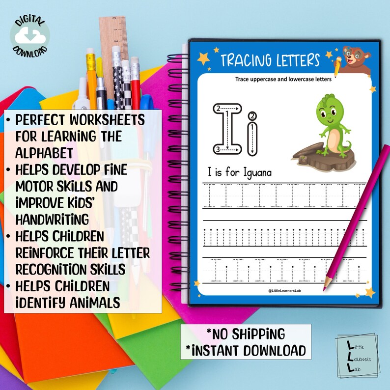 26 Printable Alphabet Tracing Worksheets, ABC Handwriting Practice ...