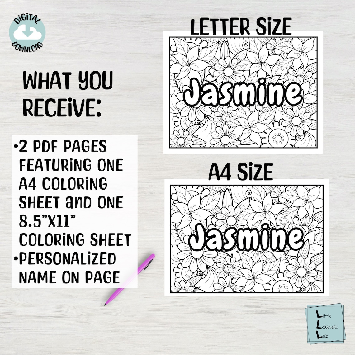 Printable Custom Name Coloring Page for Kids, Custom Name Coloring Page ...