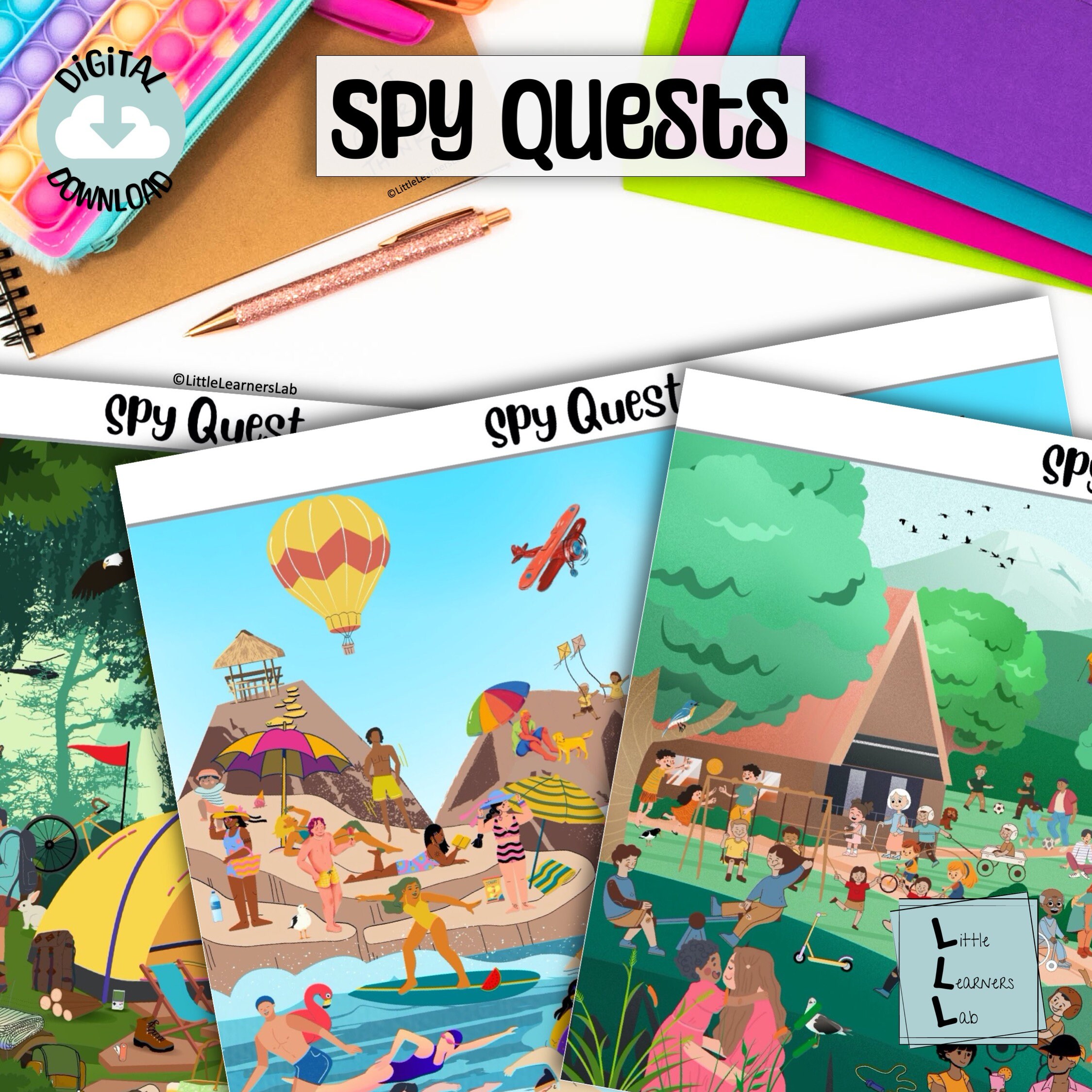 I Spy Summer Activity for Kids, Look and Find Game, Pre-k Printable ...