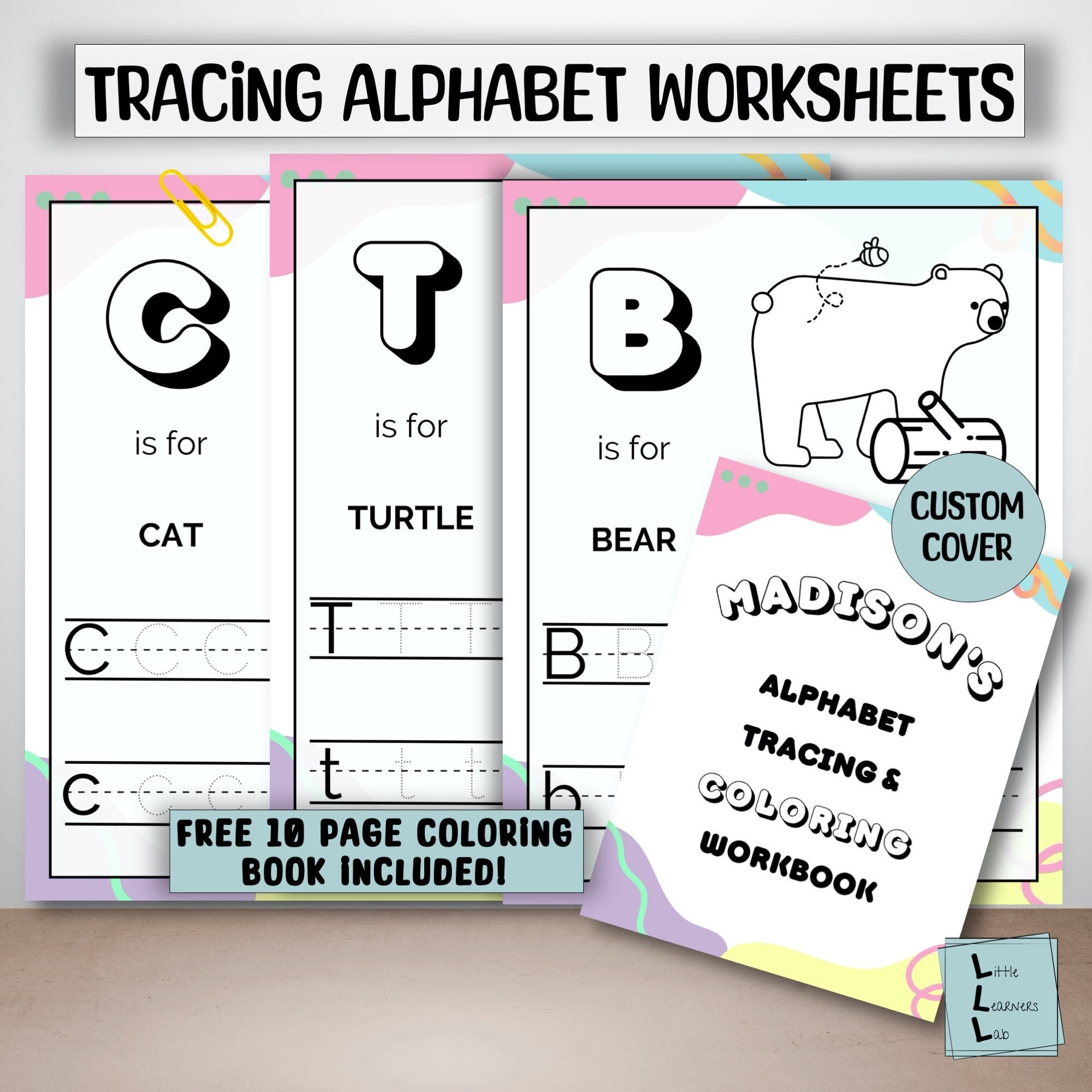 26 Printable Trace the Alphabet Worksheets, ABC Handwriting Practice ...