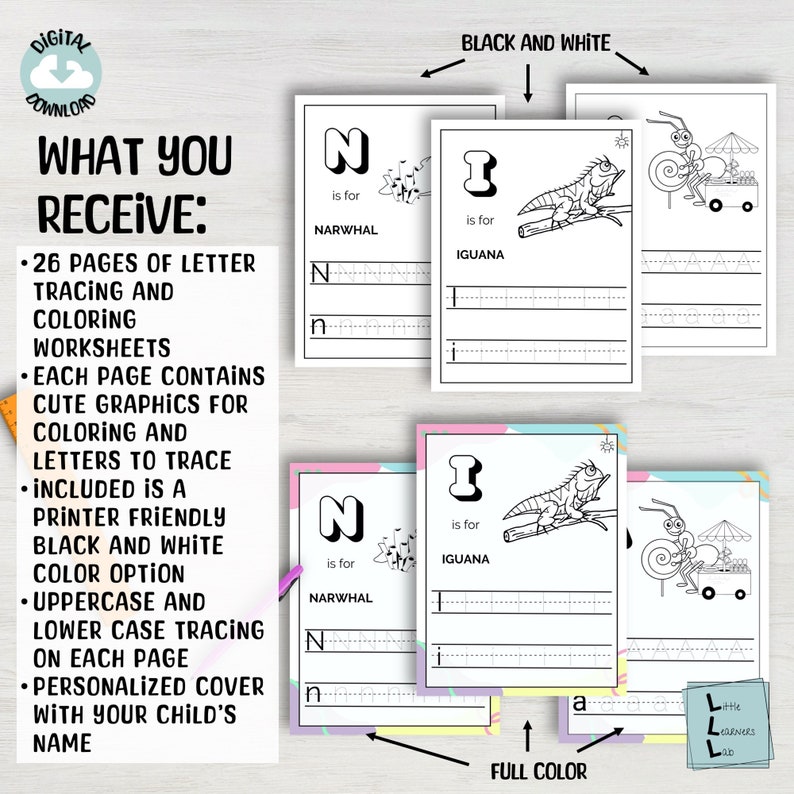 26 Printable Trace the Alphabet Worksheets, ABC Handwriting Practice ...