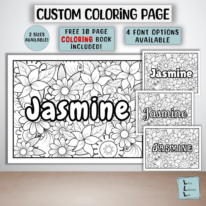Printable Custom Name Coloring Page for Kids, Custom Name Coloring Page ...