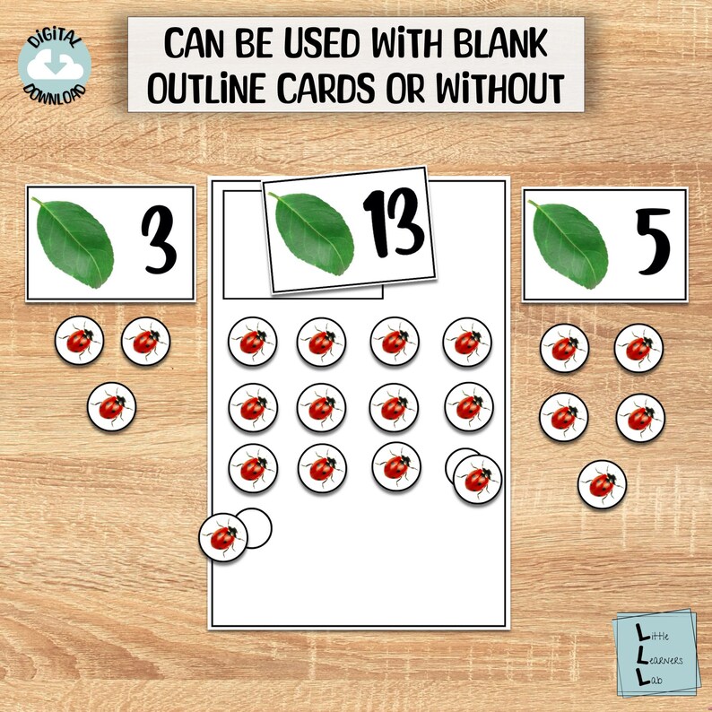 Ladybug Numbers and Counters, Number Match Practice 1-20, Numbers ...