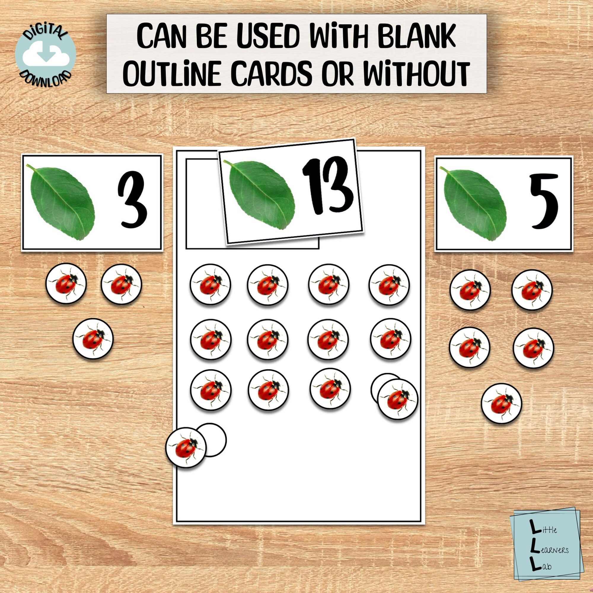 Ladybug Numbers and Counters, Number Match Practice 1-20, Numbers ...