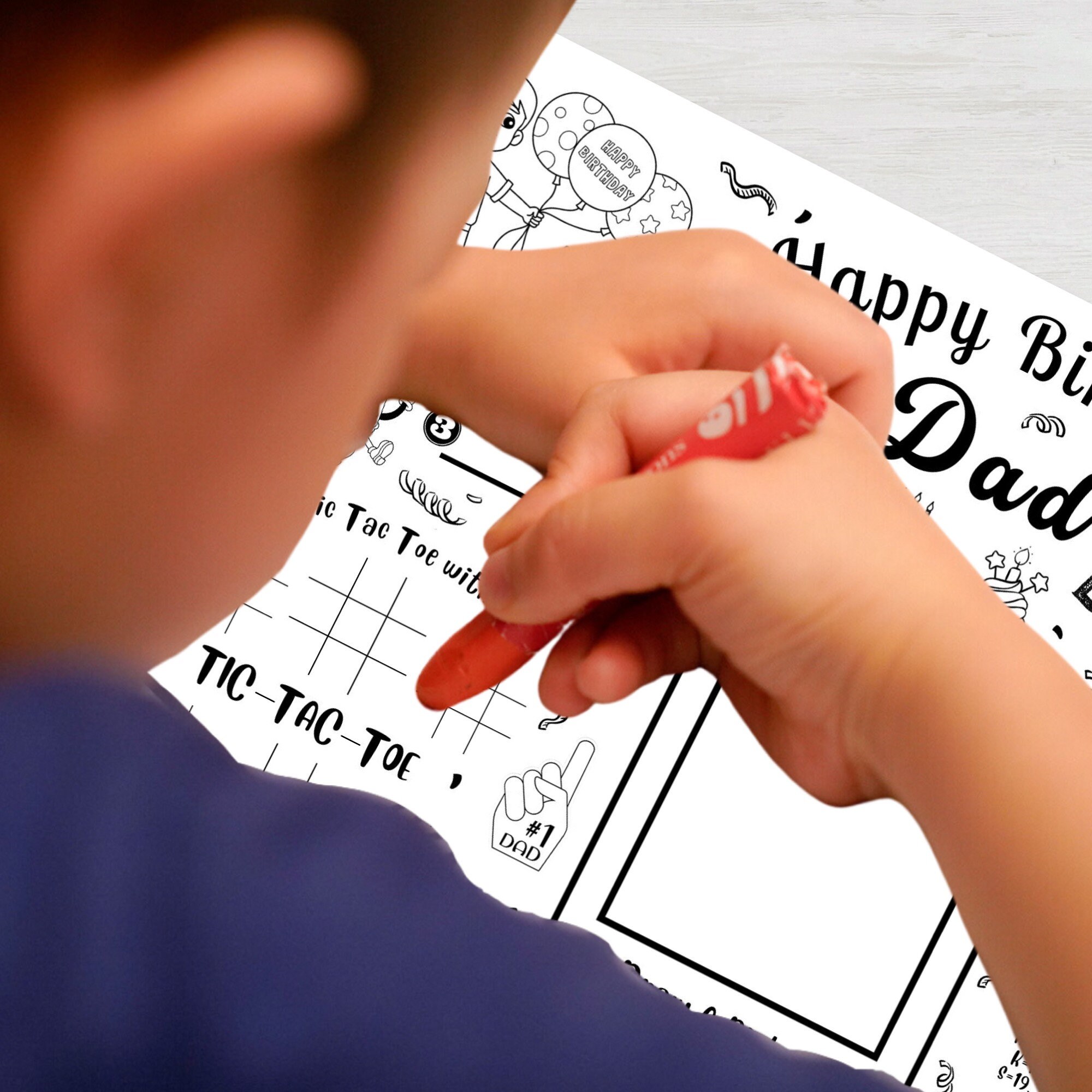 Happy Birthday Dad Coloring Sheet, Happy Birthday Dad Placemat, Bday ...