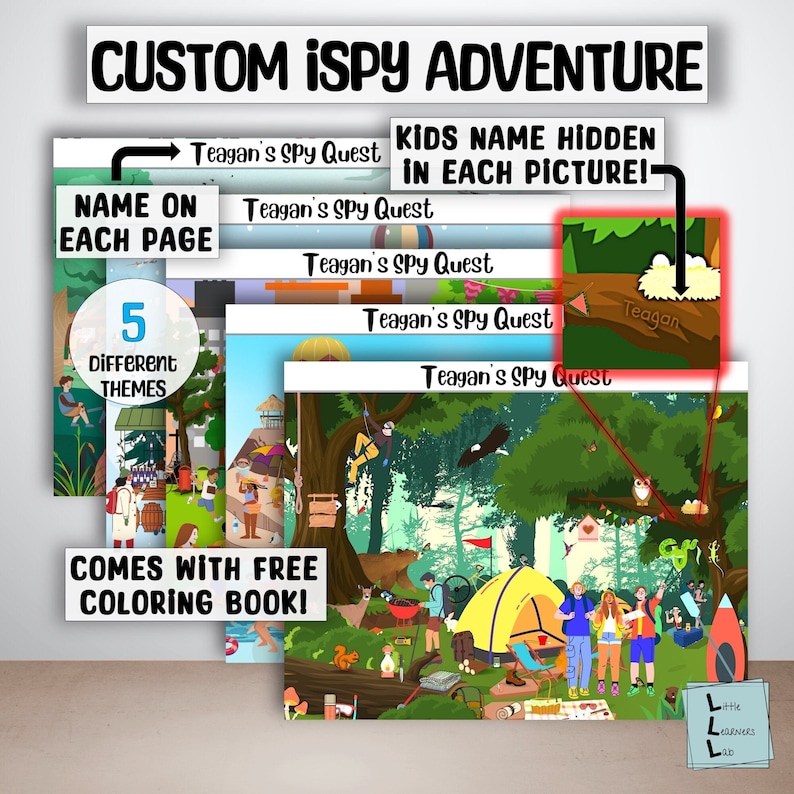 Custom Name I Spy Game, Look and Find Objects Game for Kids, Montessori ...
