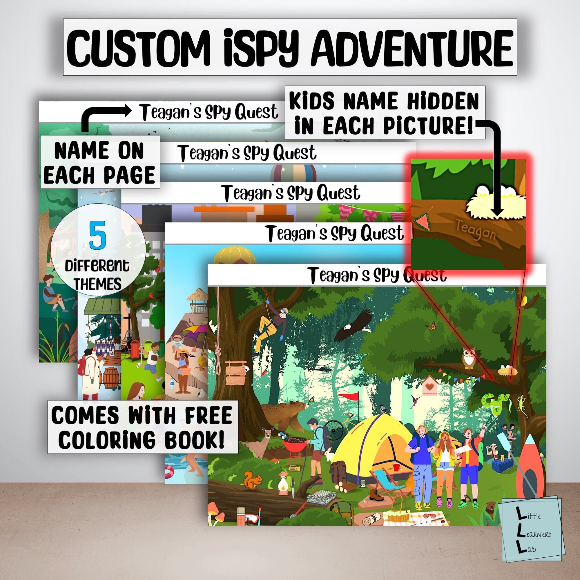 Custom Name I Spy Game, Look and Find Objects Game for Kids, Montessori ...