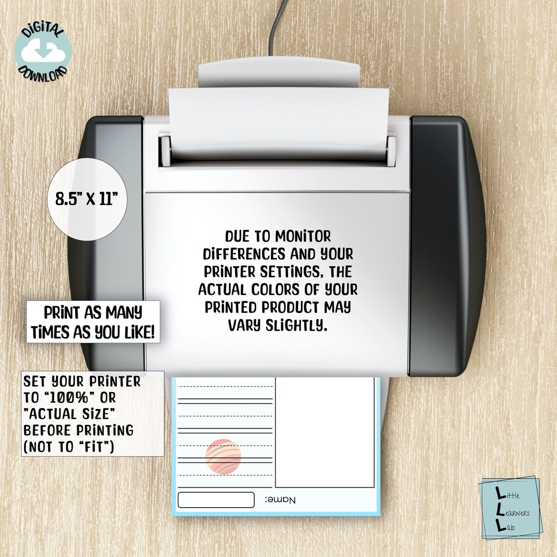 PRINTABLE Set of 3 Primary Lined Paper, Lined Paper, Wide Ruled Journal ...