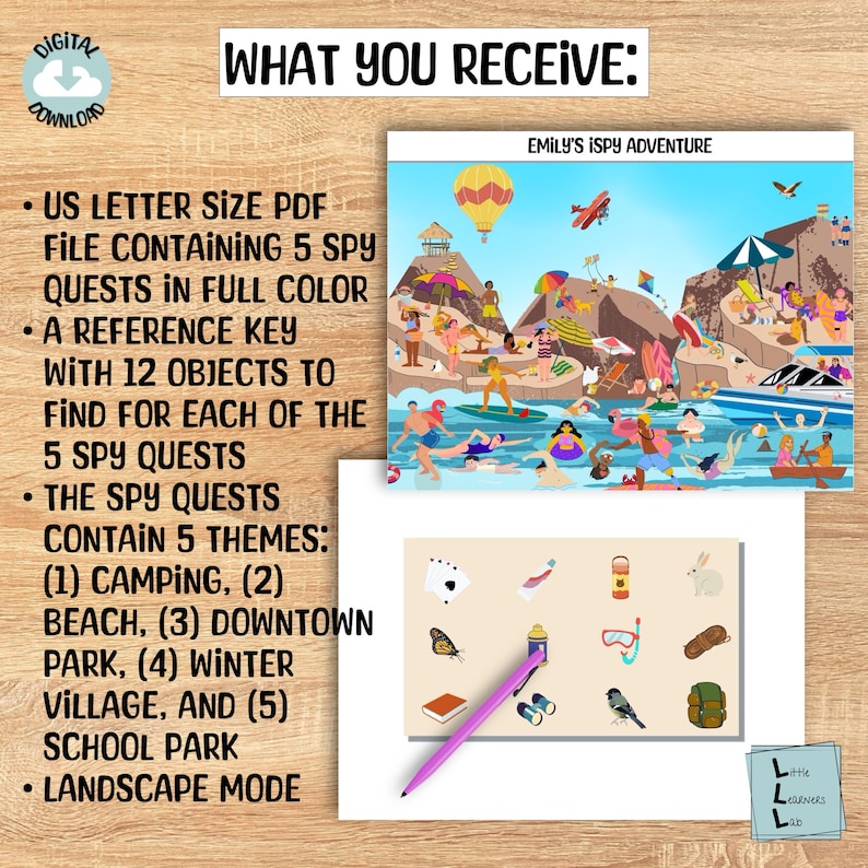 Custom Name Ispy Game Look and Find Objects Game for Kids Montessori ...