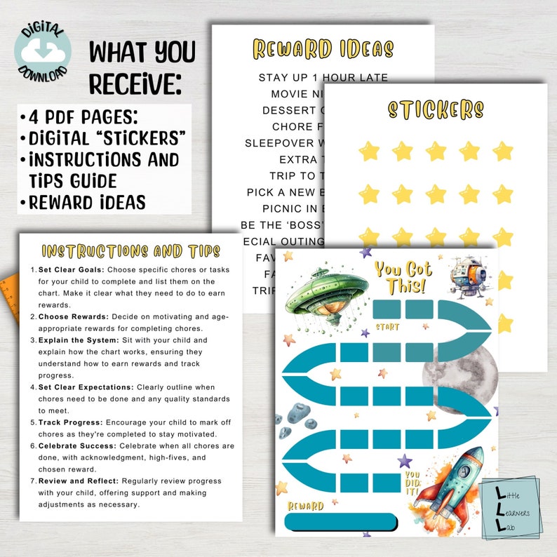 Outer Space Reward Chart, Printable Astronaut Behavior Tracker, Daily ...