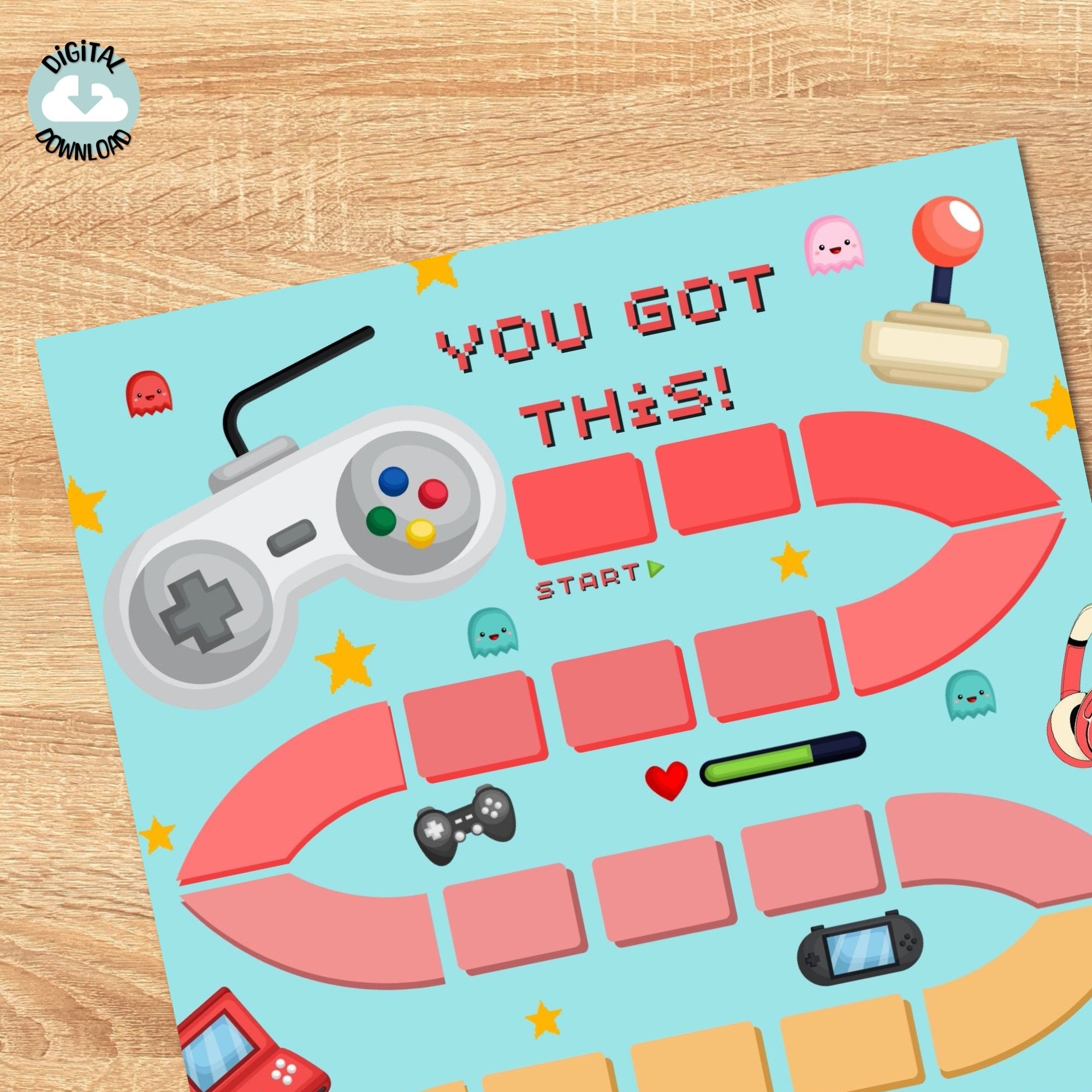 Printable Video Game Reward Chart, Gamer Behavior Chart, Kids Daily ...