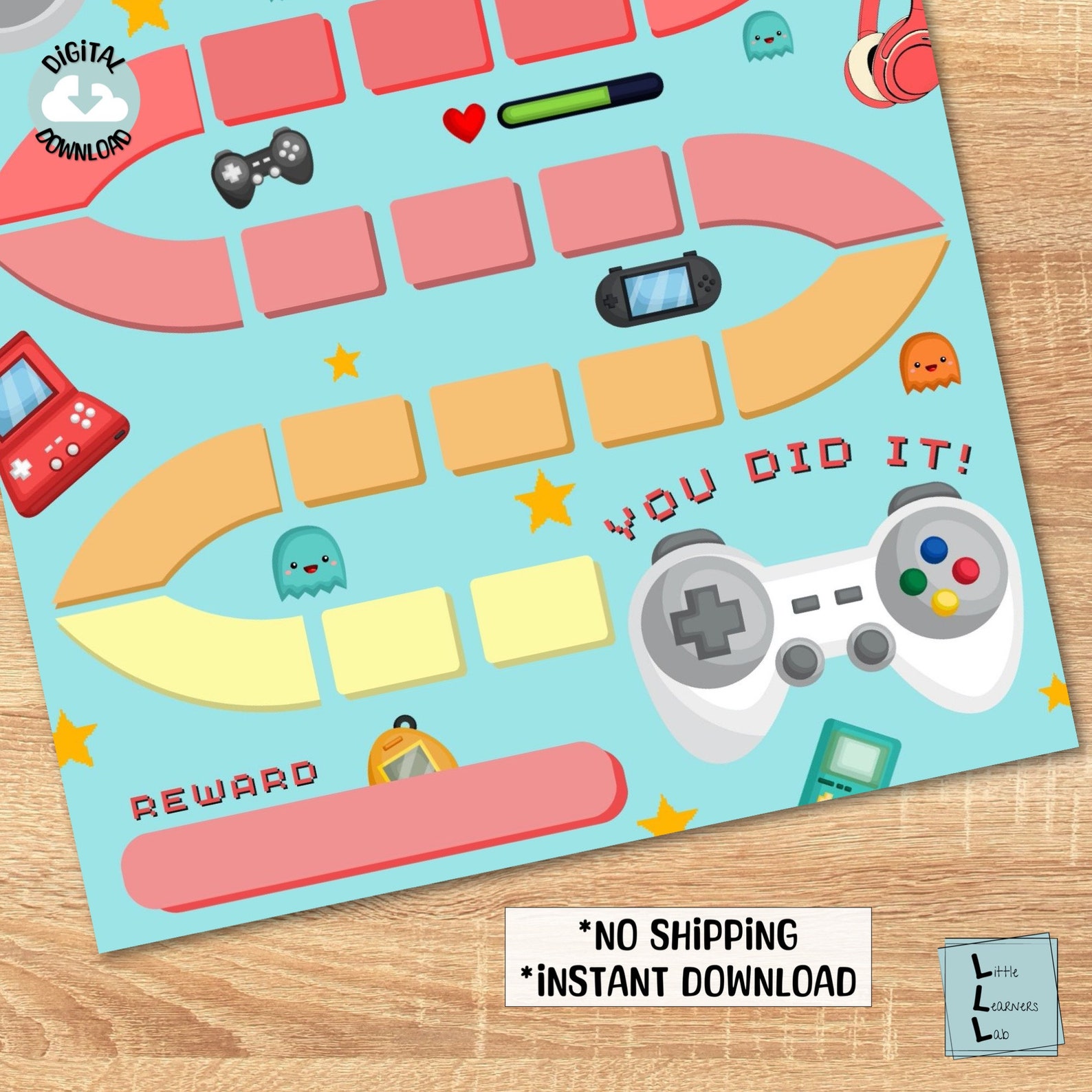 Printable Video Game Reward Chart, Gamer Behavior Chart, Kids Daily ...
