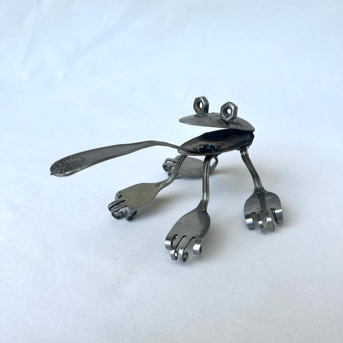 Metal Art Frogs, Garden Decoration, Repurposed Silverware, Upcycle ...