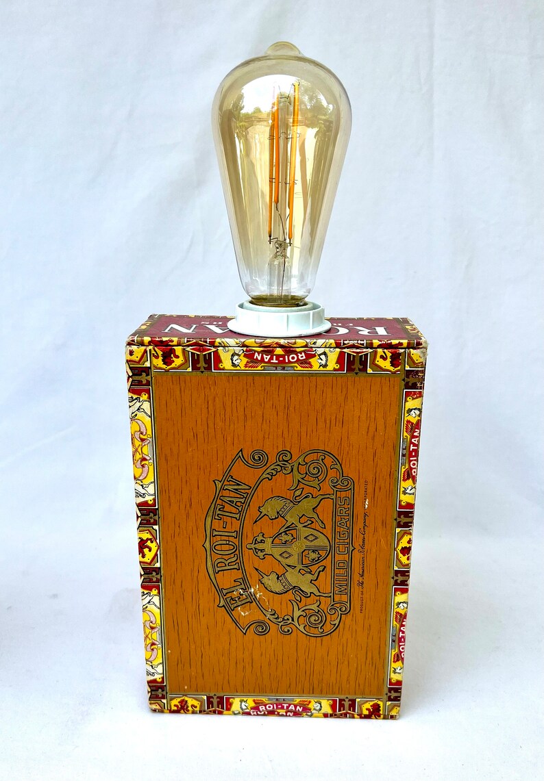 Cigar Box Lamp/ Edison Bulb Included / Table Lamp Cigar Box/ Fathers ...