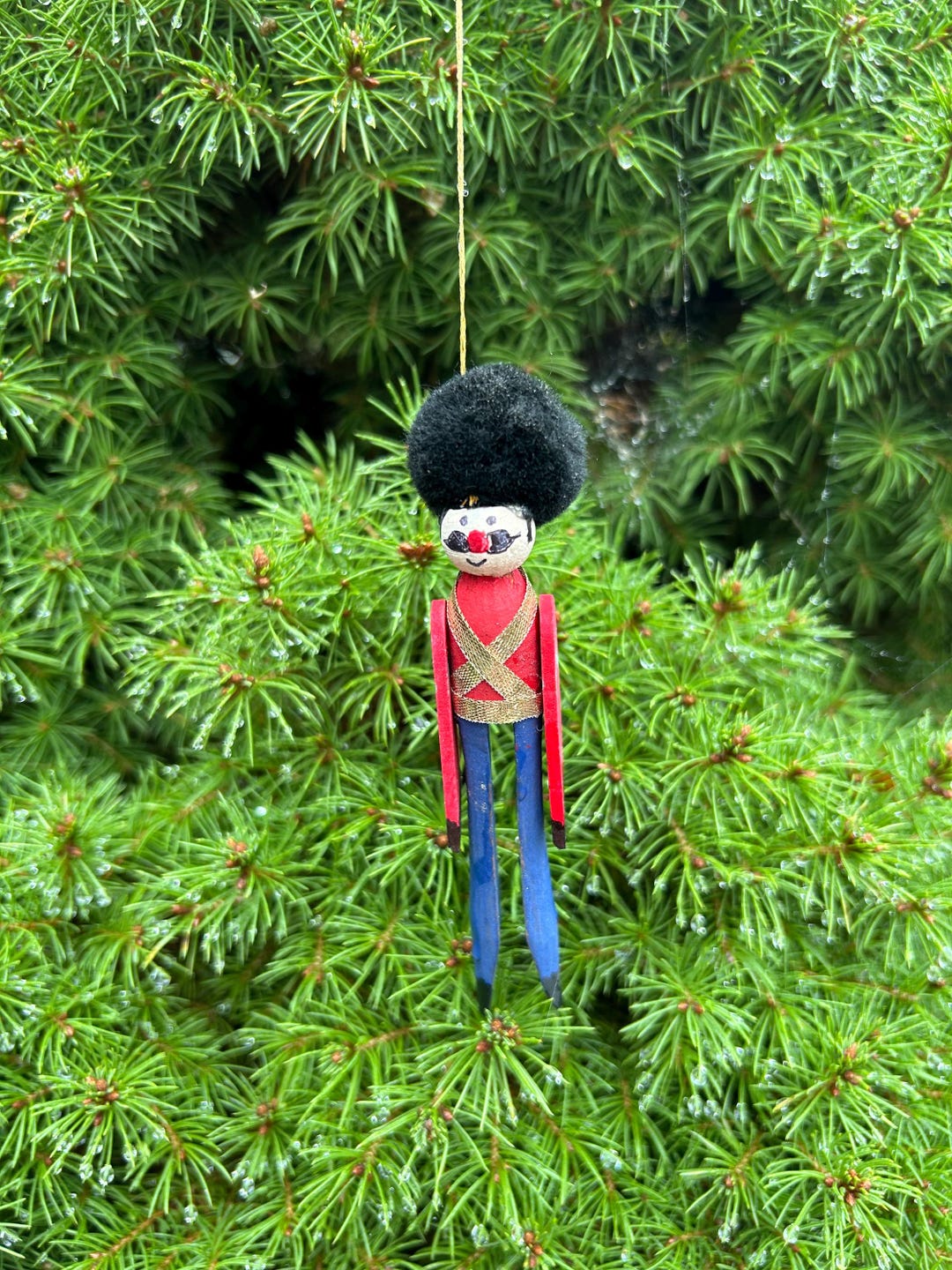 Vintage Clothespin Wooden Nutcracker/toy Soldier Christmas Ornament ...