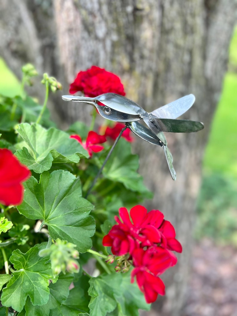 Welded Spoon Hummingbird Sculpture: Recycled Metal Garden Decor - Etsy