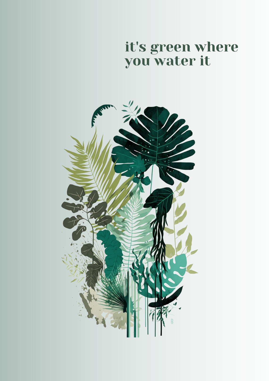 Poster Vegetation Plants, Motivational Saying, Set of 2 Digital Arts ...
