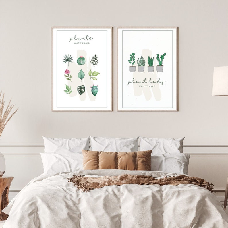 Plant Lover Poster Minimalist Style Set of 2 Digital Arts - Etsy