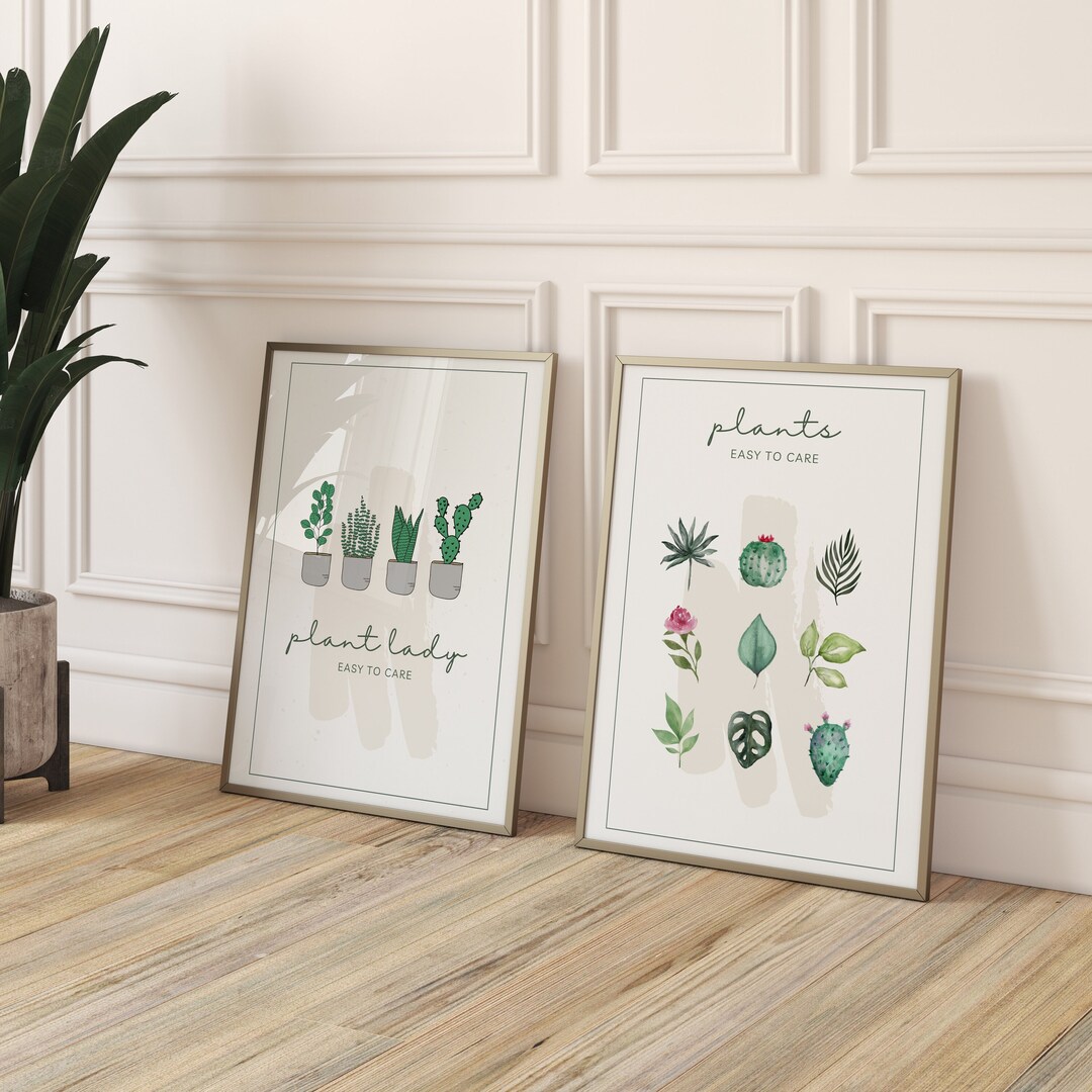 Plant Lover Poster Minimalist Style Set of 2 Digital Arts - Etsy
