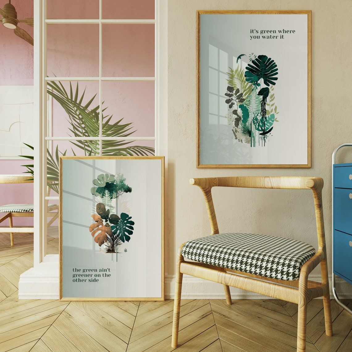 Poster Vegetation Plants, Motivational Saying, Set of 2 Digital Arts ...