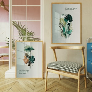 Poster Vegetation Plants, Motivational Saying, Set of 2 Digital Arts ...