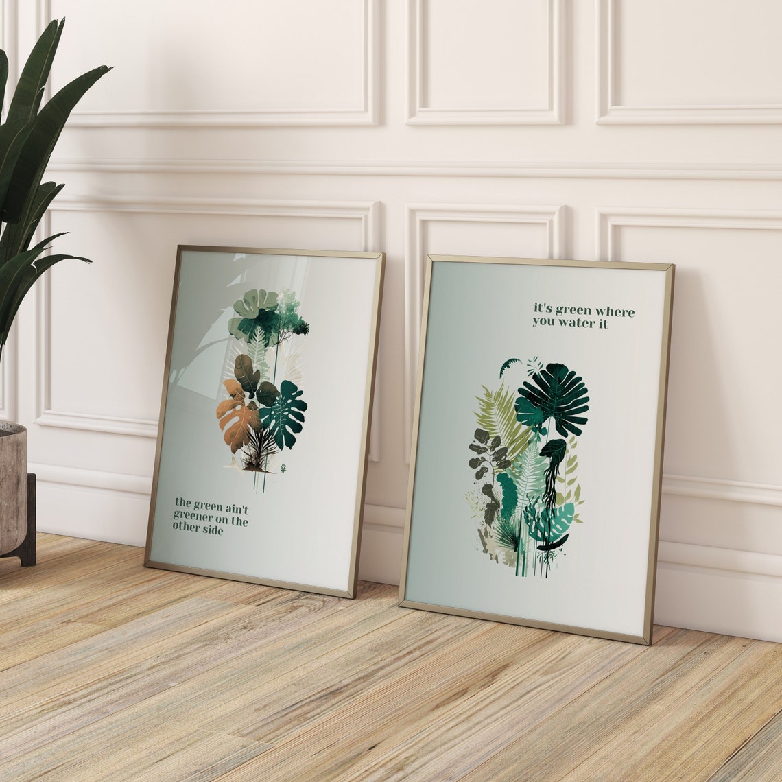 Poster Vegetation Plants, Motivational Saying, Set of 2 Digital Arts ...