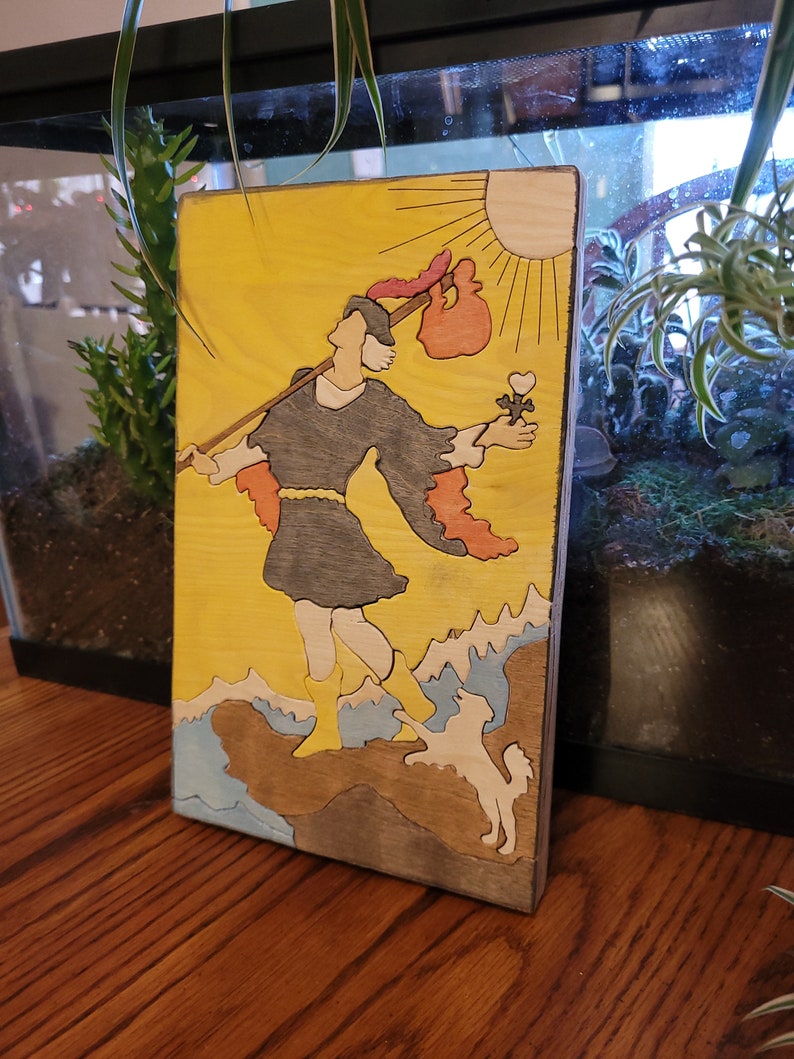 Custom Wood Art the Fool Tarot Card Hanging Wall Art - Etsy