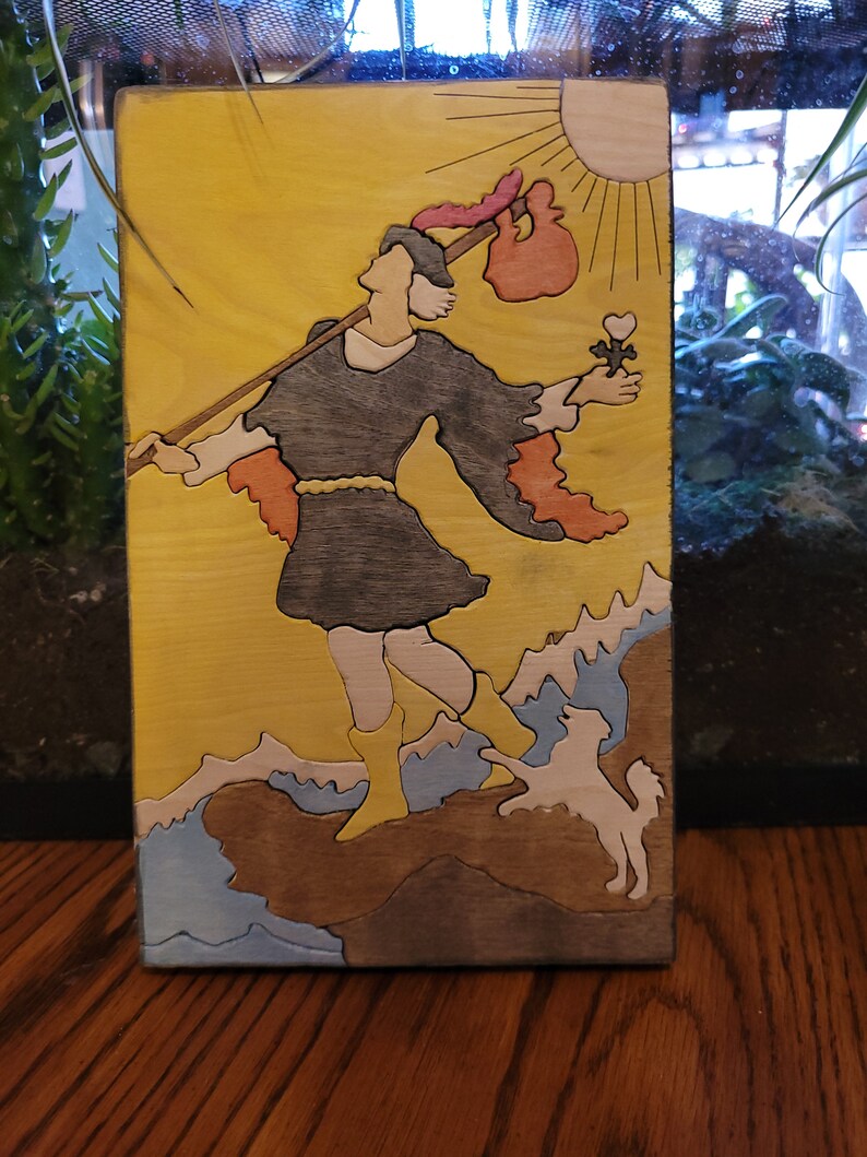 Custom Wood Art the Fool Tarot Card Hanging Wall Art - Etsy