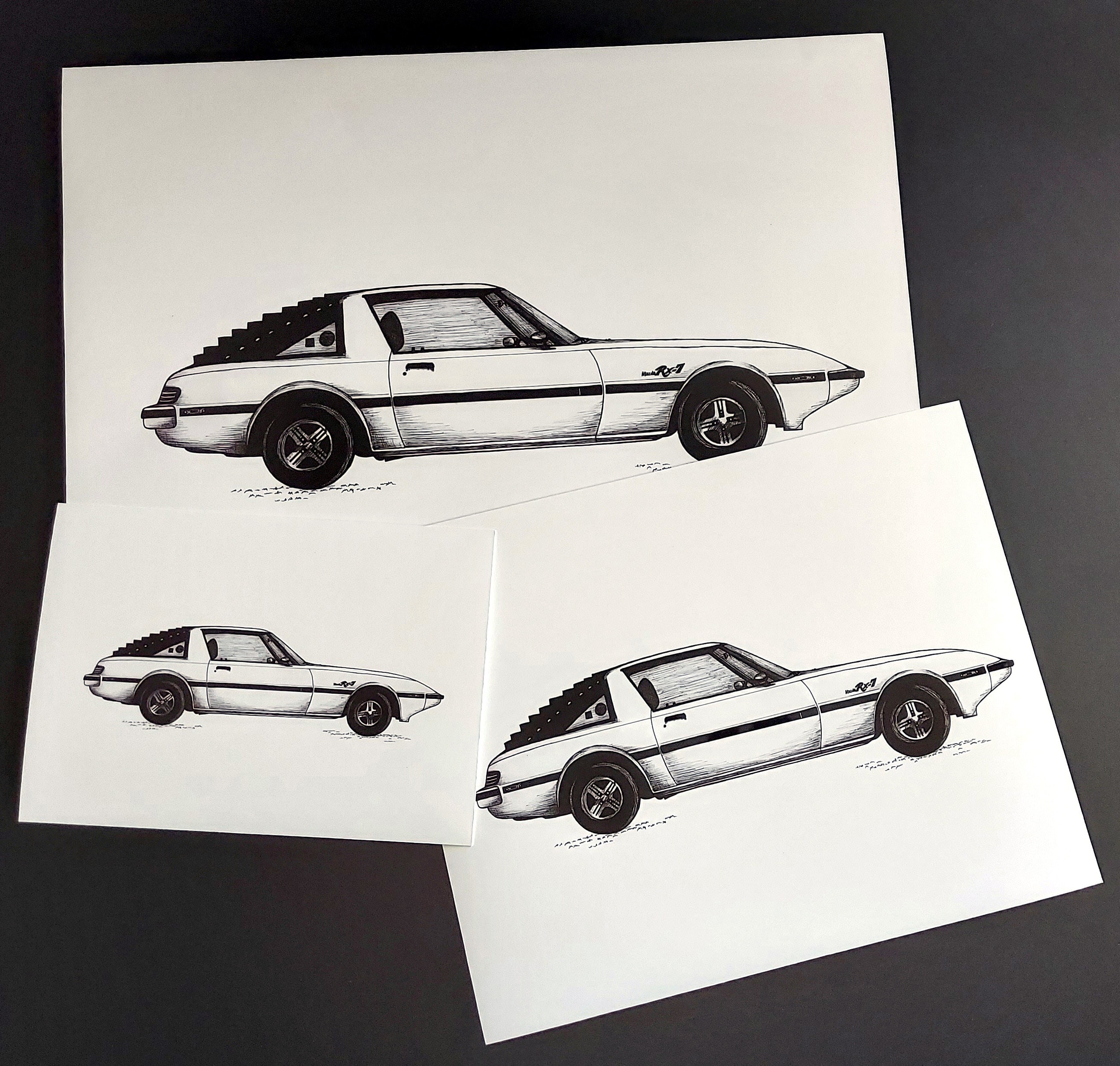 Mazda Rx7 Sports Car Drawing/ Art Prints - Etsy