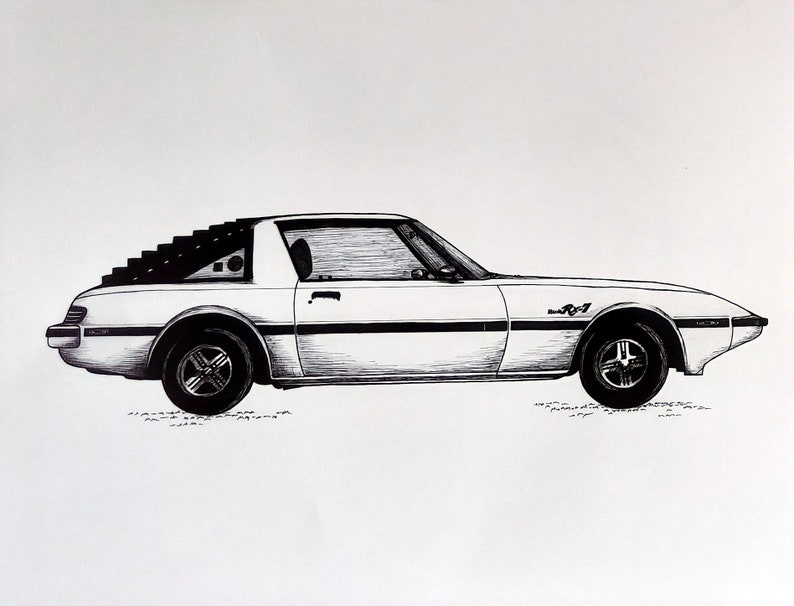 Mazda Rx7 Sports Car Drawing/ Art Prints - Etsy