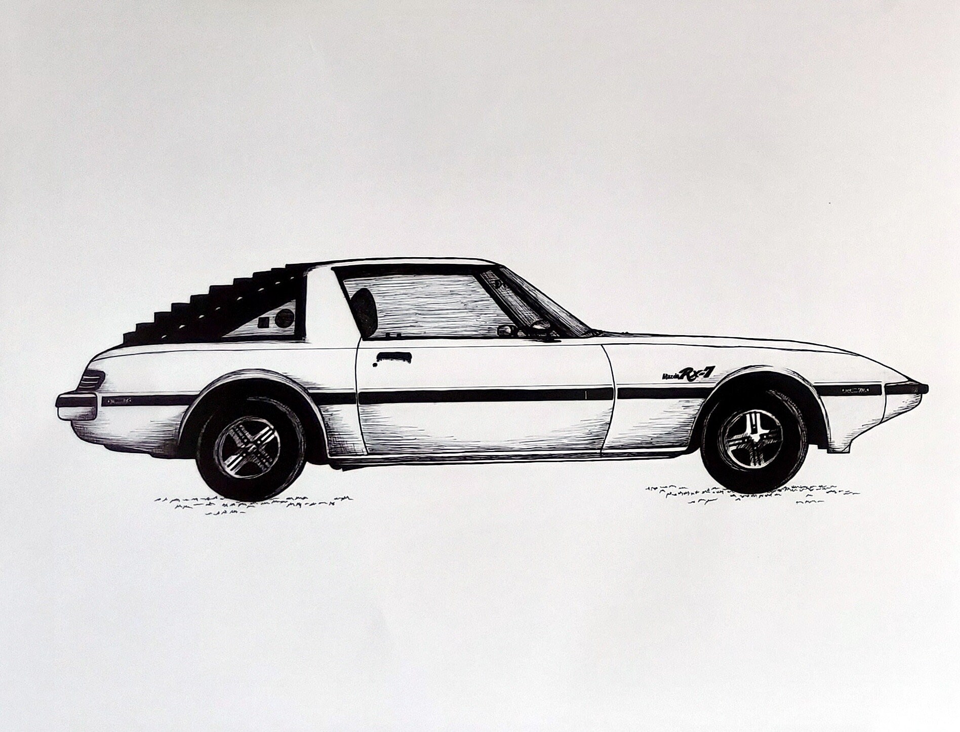 Mazda Rx7 Sports Car Drawing/ Art Prints - Etsy