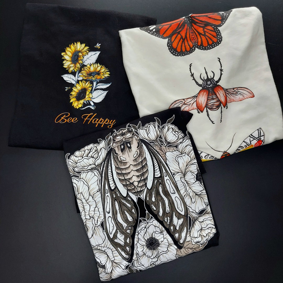 T-shirts (cicada, Bugs, Bee Happy) - Etsy