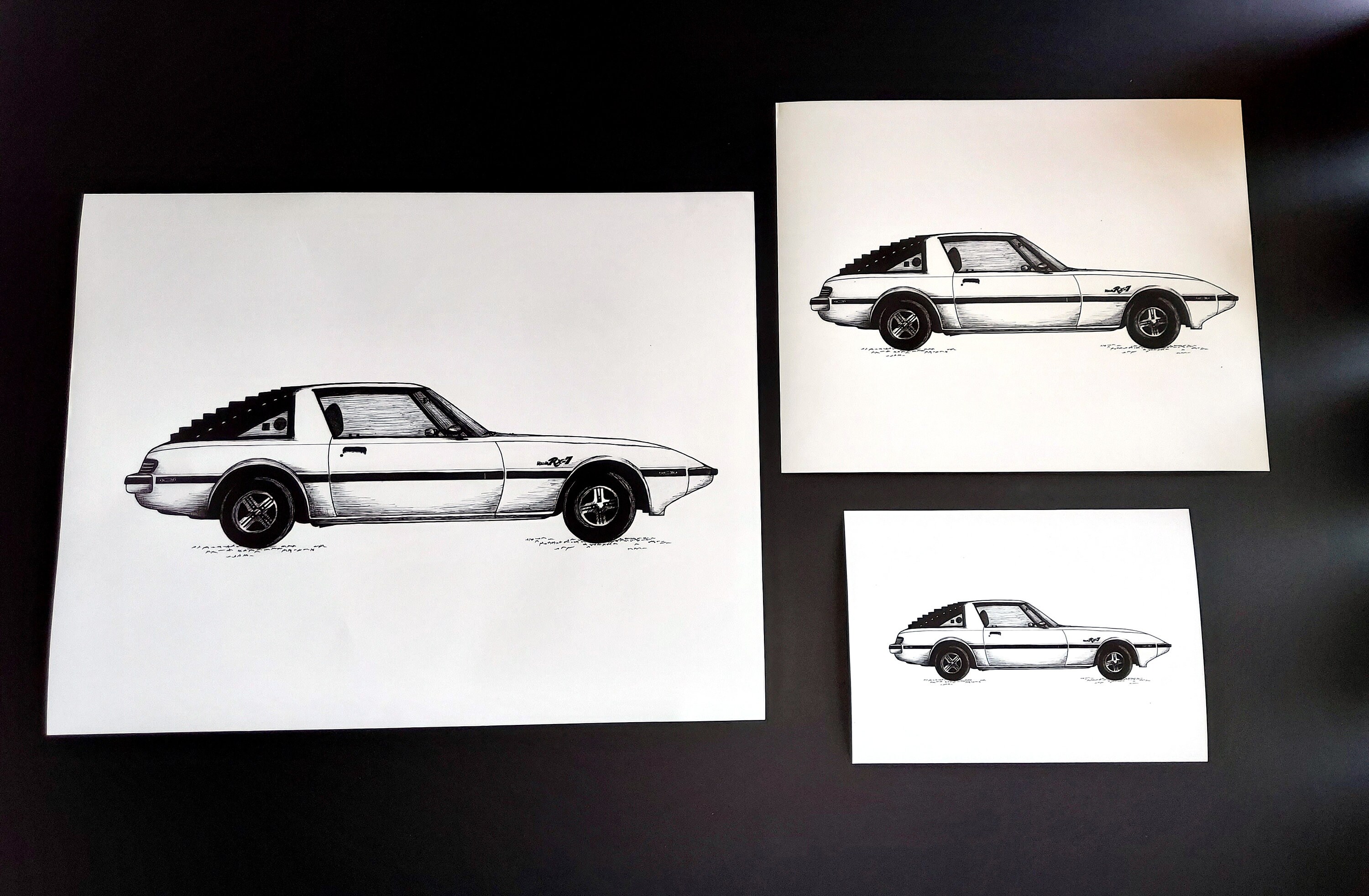 Mazda Rx7 Sports Car Drawing/ Art Prints - Etsy