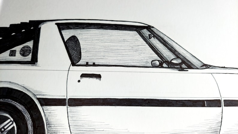 Mazda Rx7 Sports Car Drawing/ Art Prints - Etsy