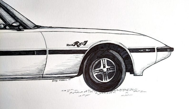 Mazda Rx7 Sports Car Drawing/ Art Prints - Etsy