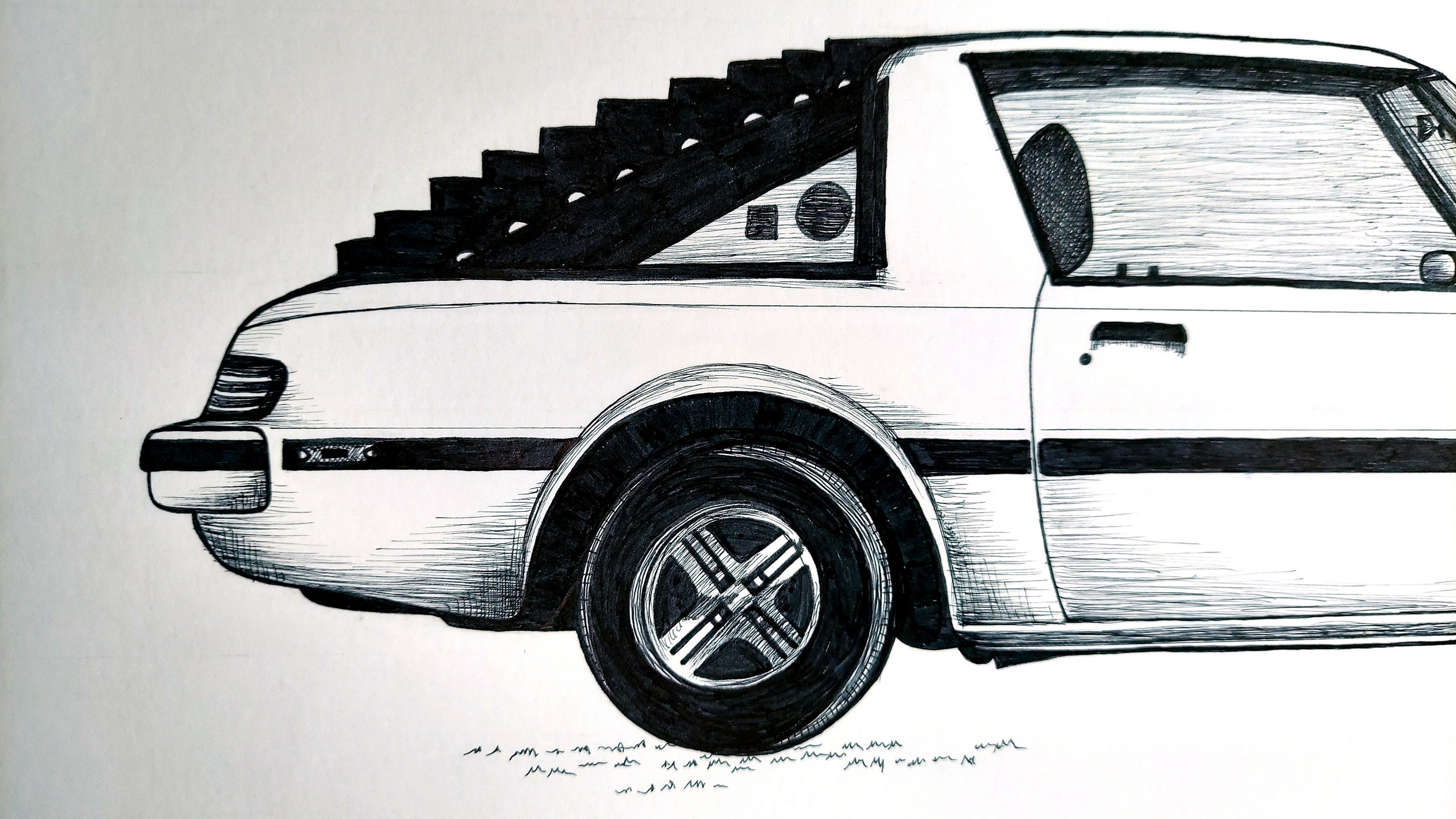 Mazda Rx7 Sports Car Drawing/ Art Prints - Etsy
