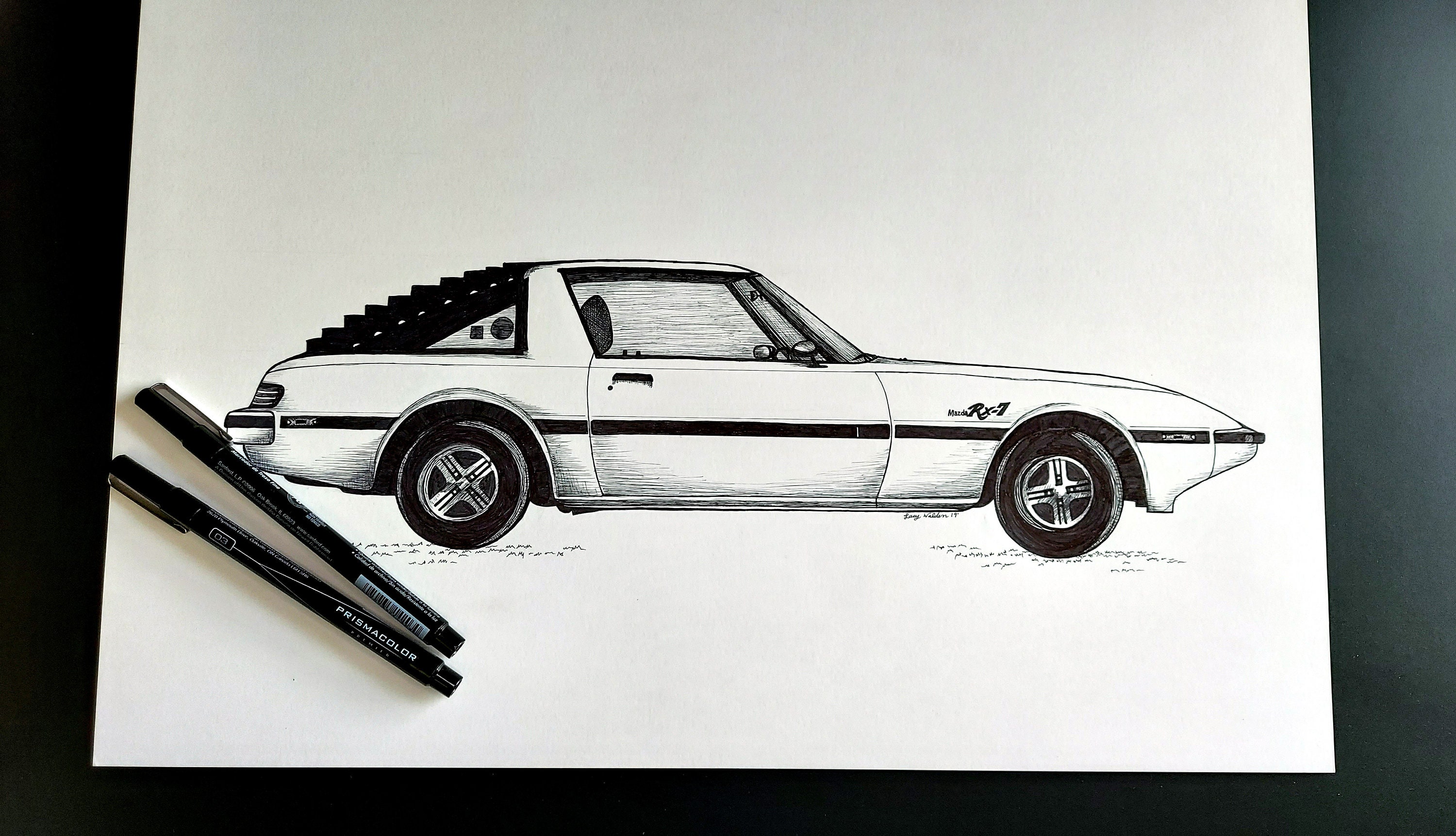 Mazda Rx7 Sports Car Drawing/ Art Prints - Etsy